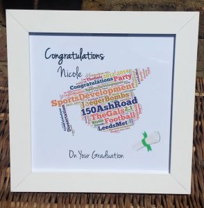 Personalised Word Art Hat Graduation Present Ideas Frame – MadeAt94