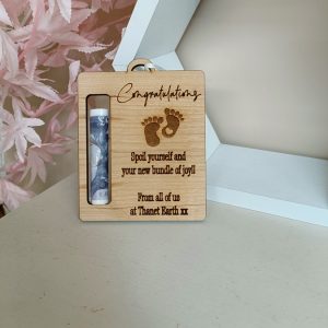 Personalised Wooden Money Holder New Born Baby Baby Shower Gift MadeAt94